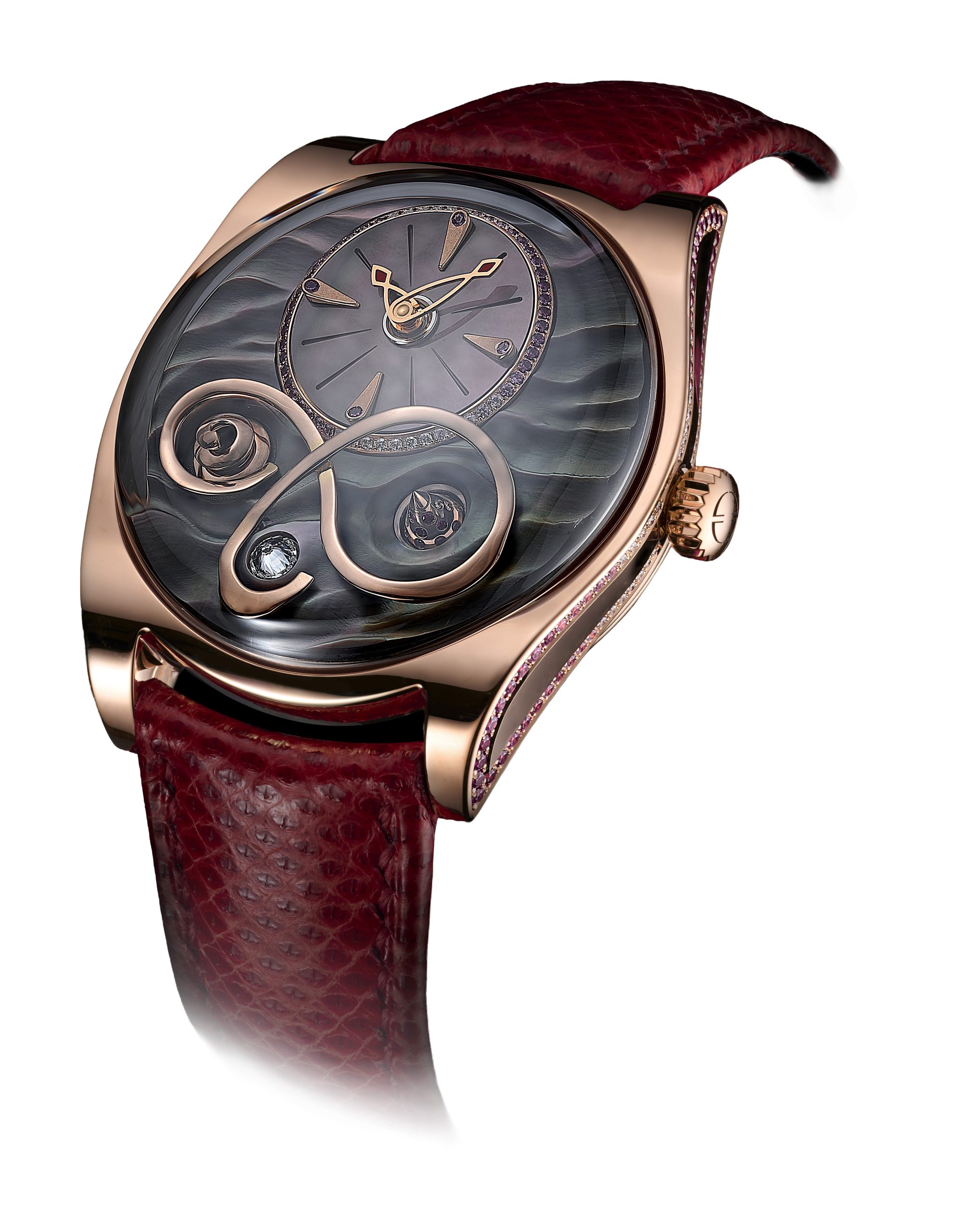 Emmanuel Bouchet Source Ribbon 4N Rose Gold Black Diamonds – The Watch ...